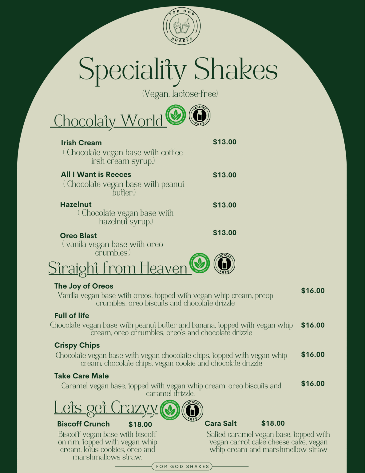 Milkshakes, Pancakes, Desserts, and More!- For God Shakes